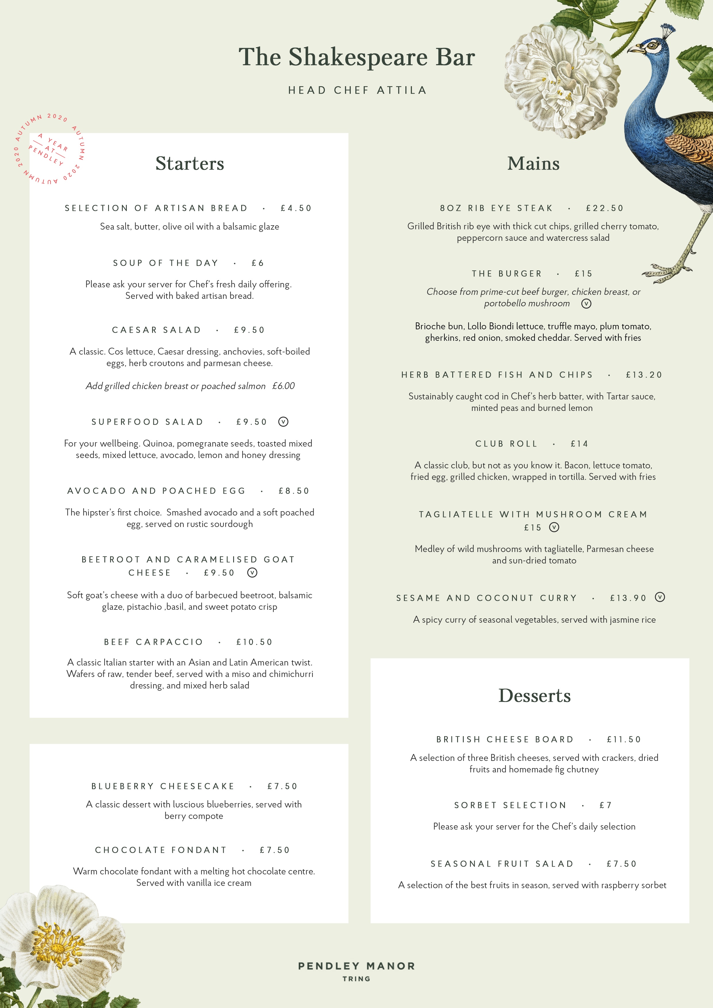 Shakespeare Bar - Pendley Manor